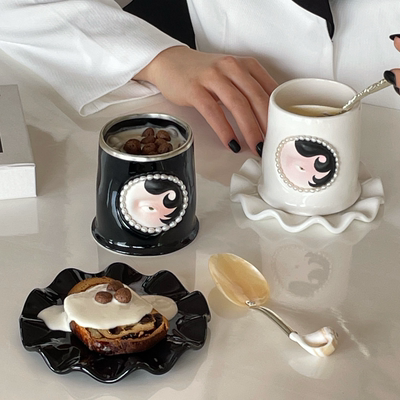 LIUXINYU宽银黑Una镶嵌珍珠