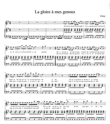 la gloire à mes genoux 荣耀向我俯首-钢琴演奏版附歌词-电子谱