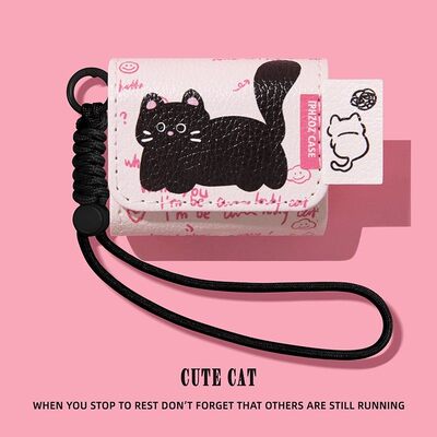 适用oppo enco air4pro保护套oppoencox3耳机壳oppoencor4蓝牙oppoencofree4盒oppoencoair4新声版盒黑色小猫