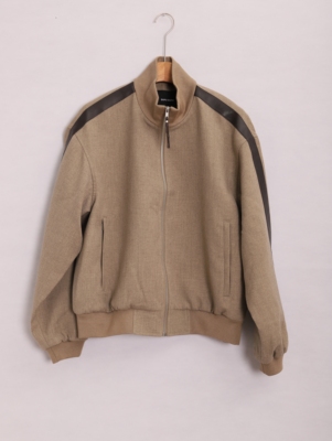 MRMO陌先生男士立领拼接真皮夹克外套宽松休闲上衣秋冬新品