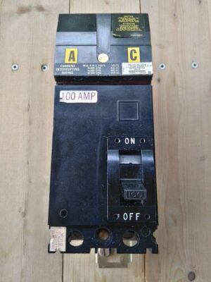 Square D FA26100AC 100 Amps 2 Poles 600 Volts Circuit Breake