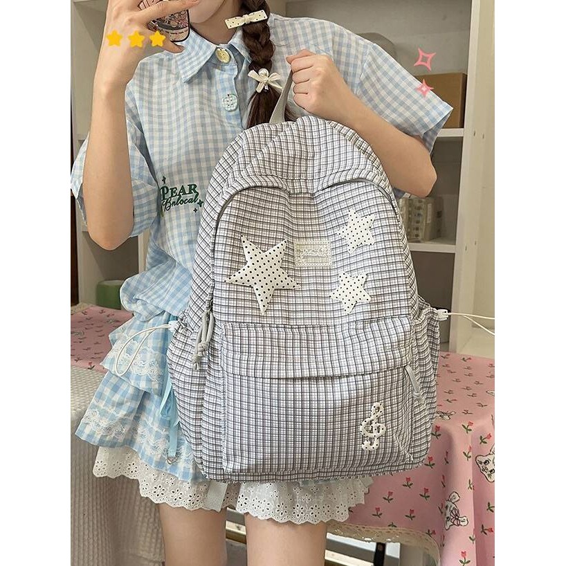专柜品牌清爽奶糯梦幻星星双肩包日韩风文艺甜美初高中女生上课出