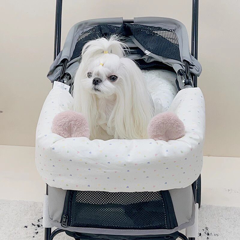 宝丽珍宠物可定制猫狗通用推车边缘垫垫子枕头防脏巾纯棉三件套韩