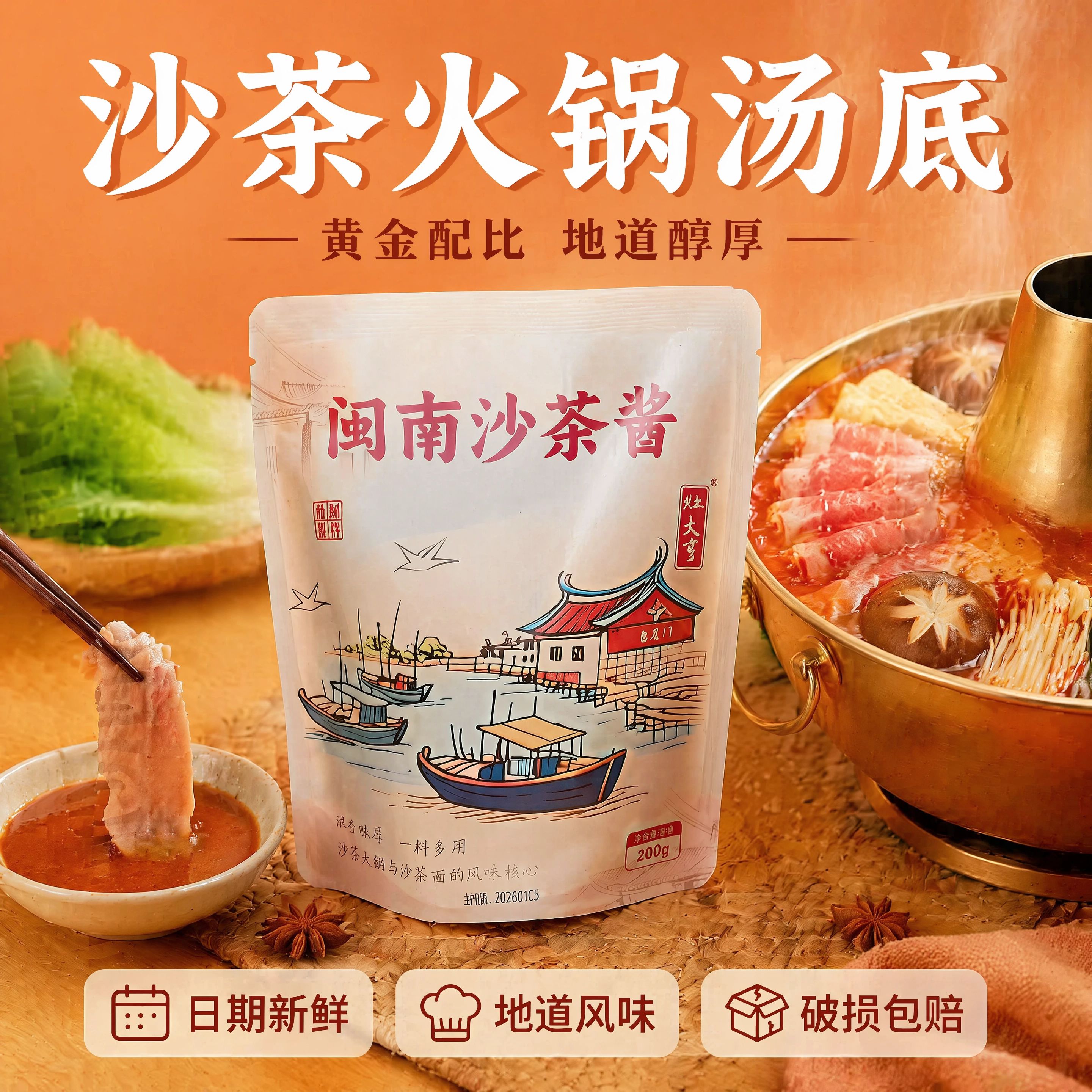 灶大亨正宗闽南沙茶酱袋装厦门沙茶面小包装调味料小包装火锅底料