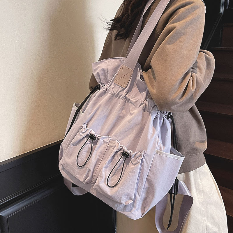 休闲大包包女2026款新品单肩包大容量托特包学生上课通勤双肩背包