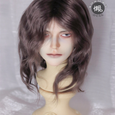 懒娃BJD娃娃SD人偶假发3分4分龙魂大叔 ID75 狼尾假毛 马海毛毛胚