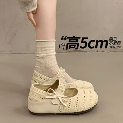 内增高5cm不累脚玛丽珍鞋