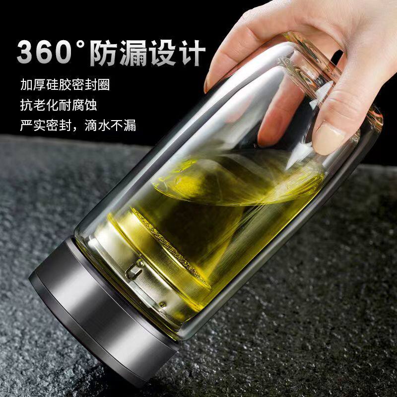 双层玻璃杯鹅蛋男士车载便携水杯女隔热带盖大容量杯子家用泡茶杯