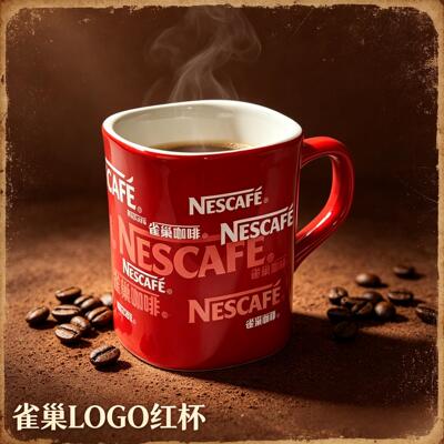 雀巢咖啡红杯马克杯水杯经典字母Logo杯