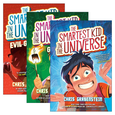 英文原版 The Smartest Kid in the Universe 宇宙中最聪明的孩子1-3册 儿童动作冒险小说 神奇图书馆系列作者Chris Grabenstein
