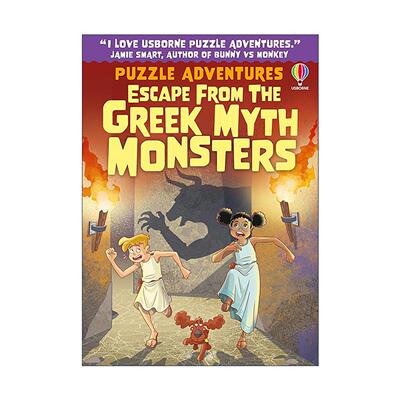 英文原版 Usborne Puzzle Adventures Escape from the Greek Myth Monsters 解谜冒险书 逃离希腊神话怪物 尤斯伯恩儿童推理探险