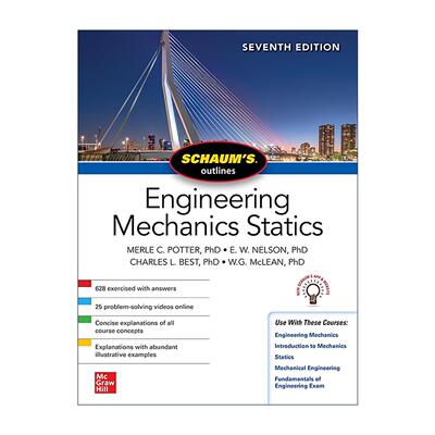 英文原版 Schaum's Outline of Engineering Mechanics Statics 全美经典学习指导系列 工程力学之静力学 第7版 进口英语原版书籍