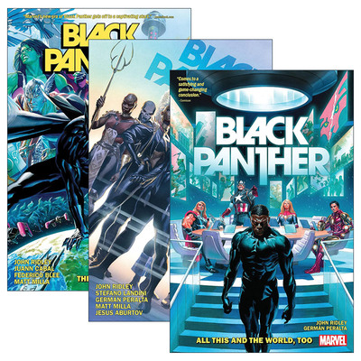 英文原版 Black Panther By John Ridley系列 黑豹3册套装 漫威漫画 漫长的阴影 远程战争 这一切还有这个世界 进口英语原版书籍