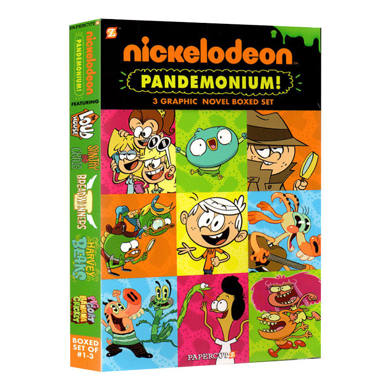 英文原版 Nickelodeon Pandemonium Boxed Set尼克国际儿童频道动画绘本三册盒装儿童幽默漫画读物合集英文版进口英语 ...