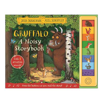 英文原版 The Gruffalo A Noisy Storybook咕噜牛 一本吵闹的故事书 有声书 儿童趣味互动绘本精装 朱莉娅唐纳森 进口英语原版书籍