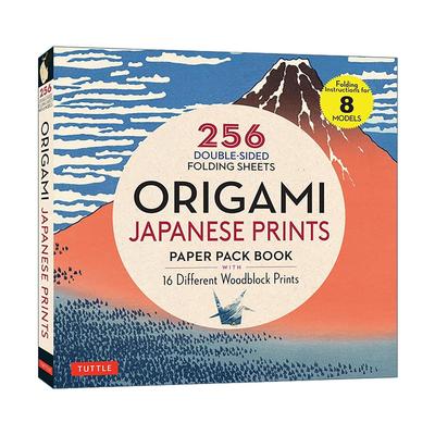 英文原版 Origami Japanese Prints Paper Pack Book 折纸256张 日本木板版画 双面折纸 Tuttle Publishing 进口英语原版书籍
