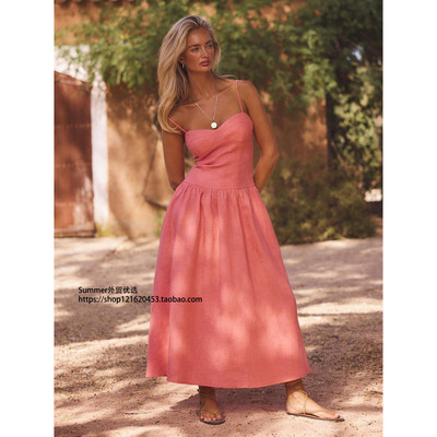 2025夏纯棉性感含胸垫吊带连衣裙