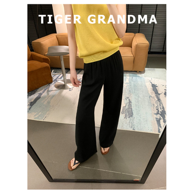 大奇TG醋酸gala小黑裤-显瘦空气神裤女宽松舒适百搭气质极简风