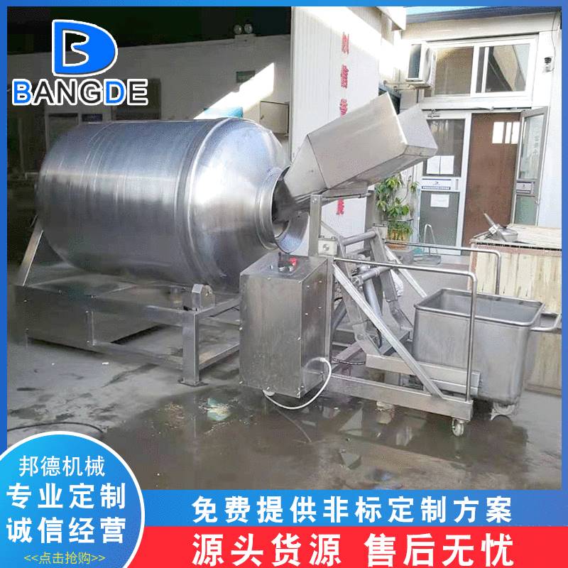 火腿肠馅料滚揉机厂家鸡鸭鹅带骨肉类滚揉机不锈钢滚筒腌制机