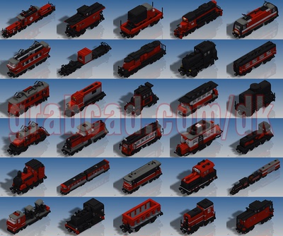 30款LEGO乐高10183百变火车头3D模型图纸 Inventor设计 附STEP