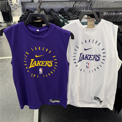 耐克男子湖人队篮球训练运动背心