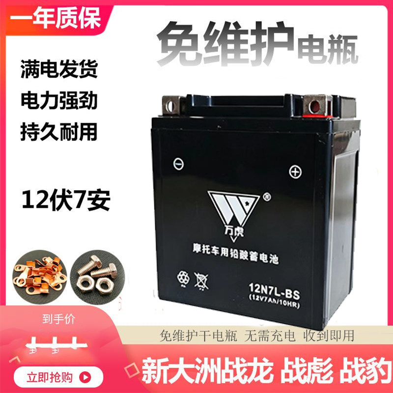 适用钱江风暴太子QJ闪150-2摩托车免维护电瓶YTX7L-BS干电池通用