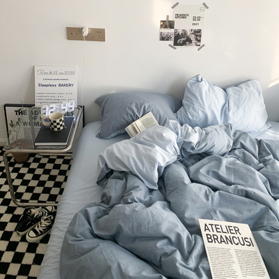 ins混搭四件套水洗纯棉1.8