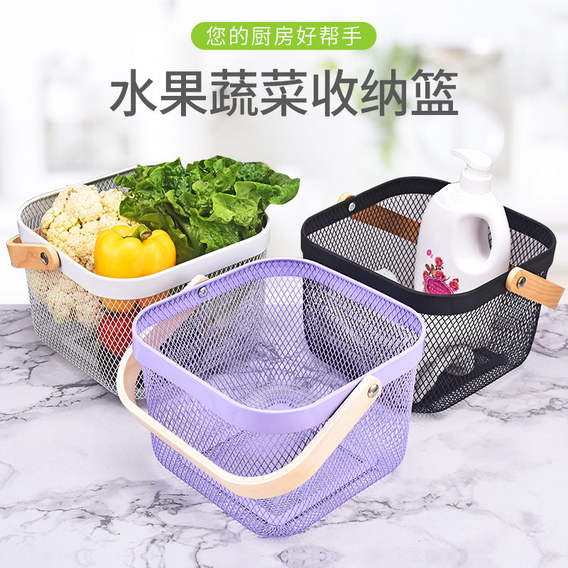 沥水篮厨房包包家用塑料用品脏衣收纳蔬菜篮子滤水野餐水果篮批发