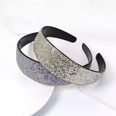 韩国进口4cm亮片亚克力齿梳发箍