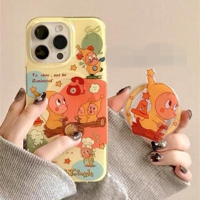 适用opporeno13手机壳Findx8/7/6/5/3跷跷板星星人k12k11磁吸支架Reno10/9小众高级4se网红超火Ace2可爱pro壳