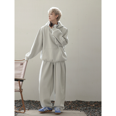 衣疫低饱和懒人套装中高领卫衣