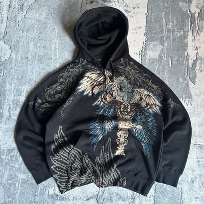 Harajuku New Fashion Pattern Watermark Loose Hoodie Women Y