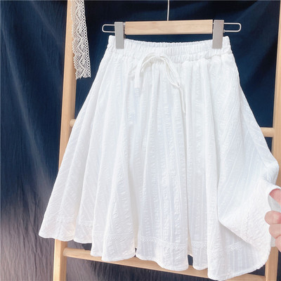 遮肚子a字夏季大码女装百褶短裙