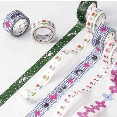 现货 MT 和纸胶带X Artist Series松林诚 黑猫郁金香格子 花饰