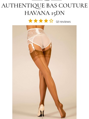 CERVIN 法国 15D法式Havana 经典FFC锁眼背线纯尼龙无弹力吊带袜