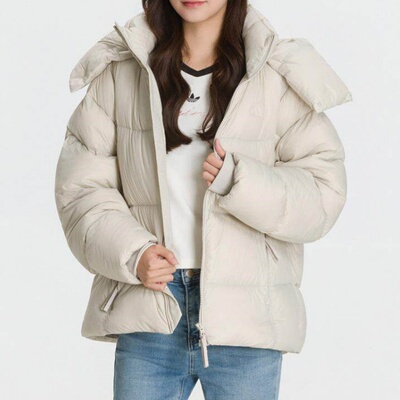 adidas阿迪达斯短款连帽羽绒服拒水防风保暖700蓬90绒子KW4730