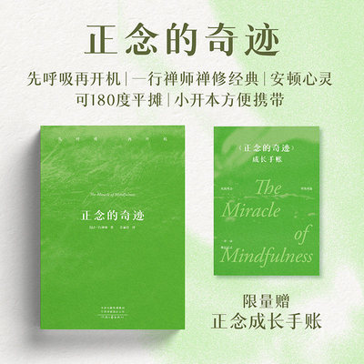 正念的奇迹 先呼吸再开机 一行禅师禅修经典 安顿心灵的智慧之书 樊登李松蔚陈海贤费勇倾情推荐 哲学心理学 专注于生活本身