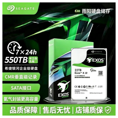 Seagate/希捷 ST22000NM001E 22t氦气银河企业级NAS机械硬盘22tb