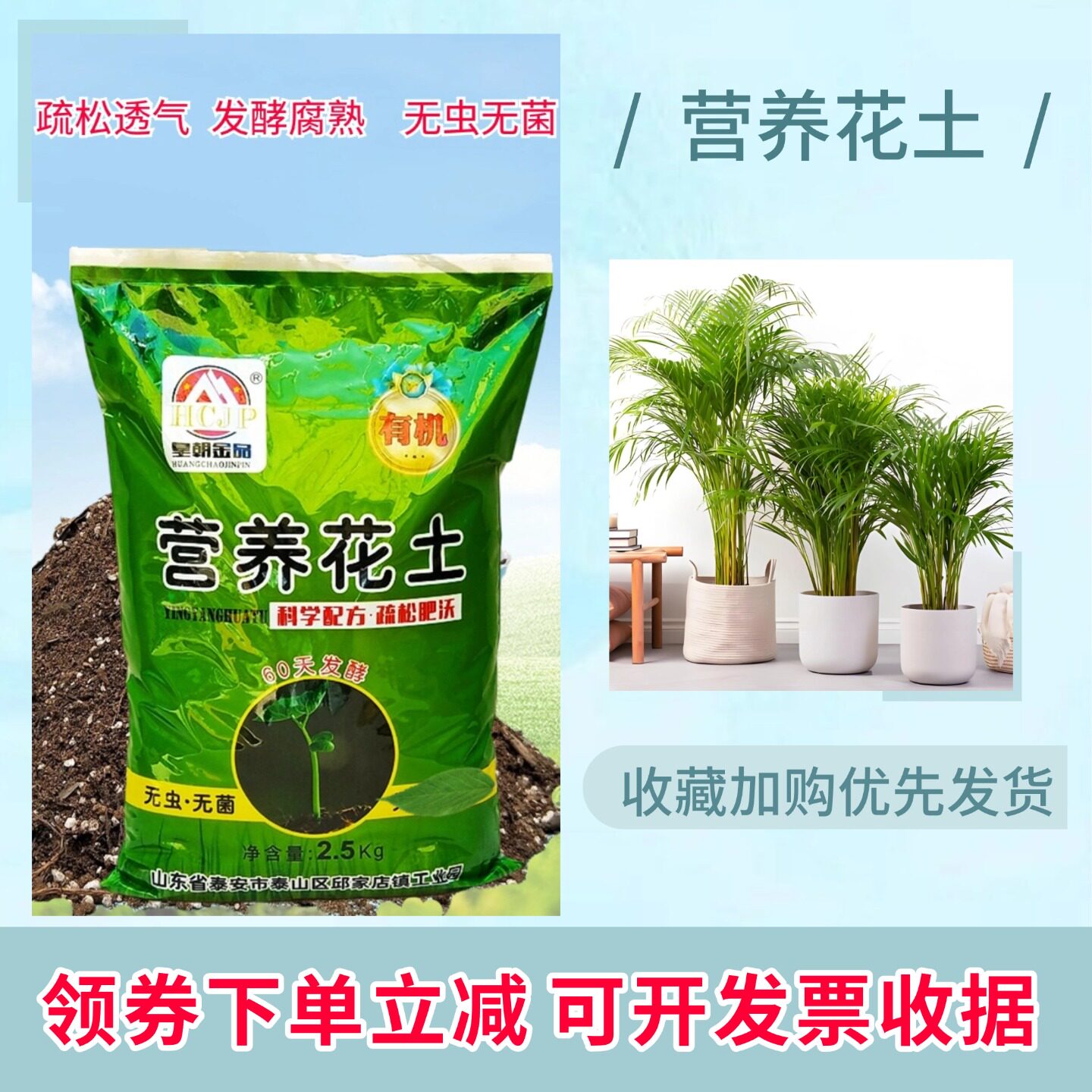 夏威夷竹椰子营养土疏松家用室内客厅大型绿植盆栽专用翻换种植土