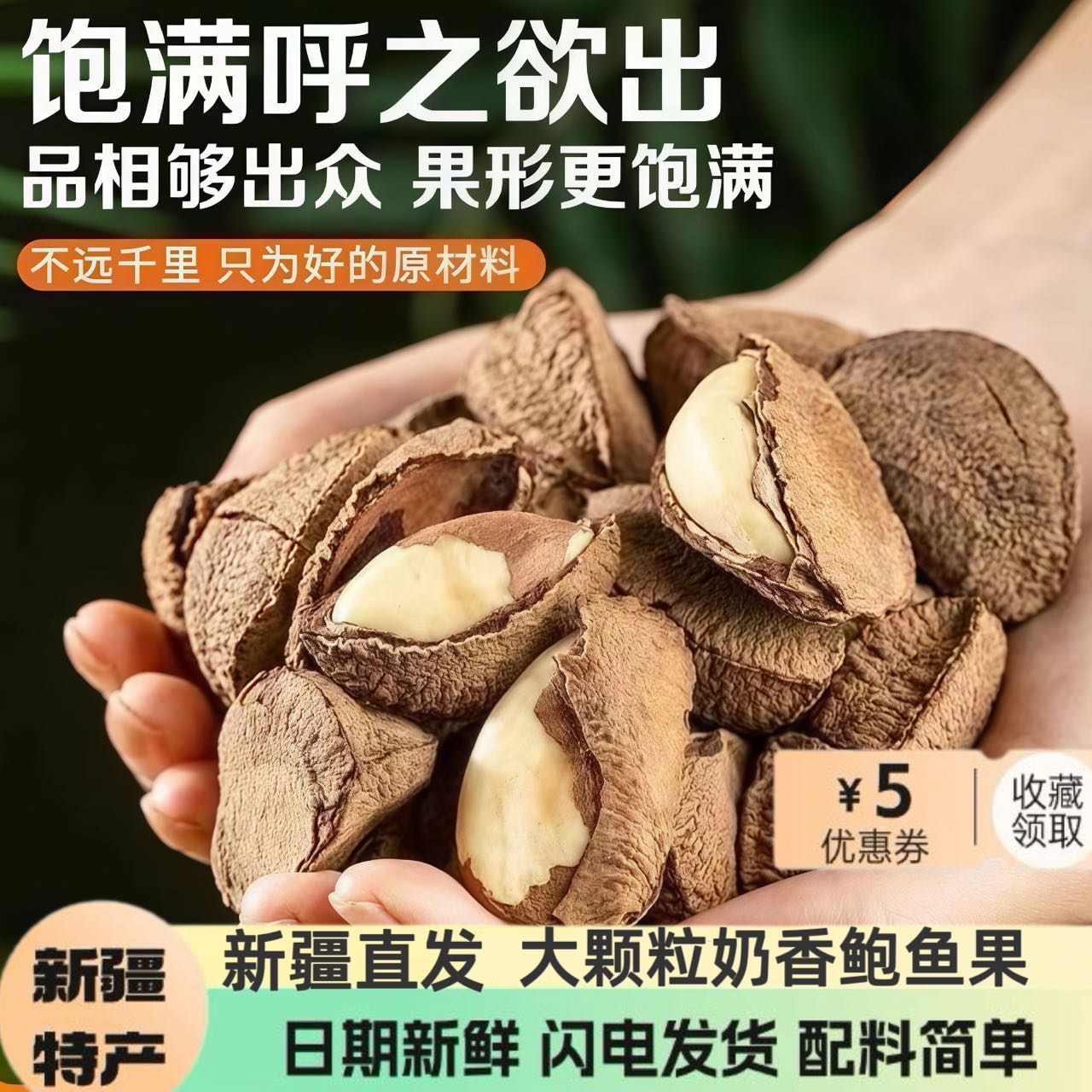 新疆直发新货大颗粒鲍鱼果奶香沙漠果坚果休闲零食年货包邮酥脆