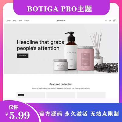 Botiga Pro 汉化中文版轻量快速高可定制WooCommerce电商主题