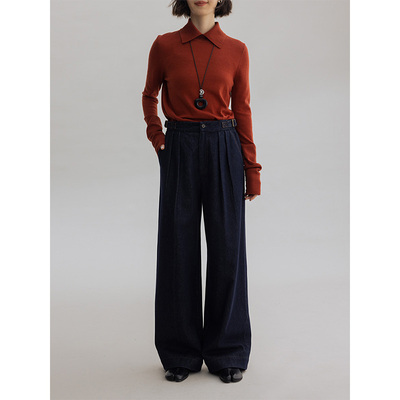 多着巴黎扣工装风汉麻棉混纺长裤