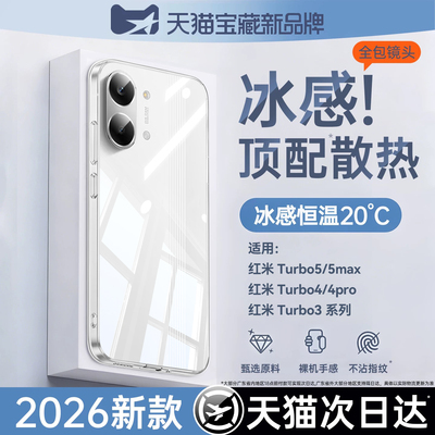 适用红米turbo5系列冰感透明壳
