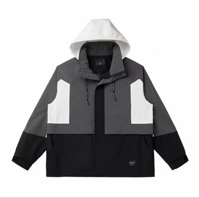 (鸟)秋冬男士冲锋衣宽松休闲夹克防泼水面料机能拼色外套C3601/i5