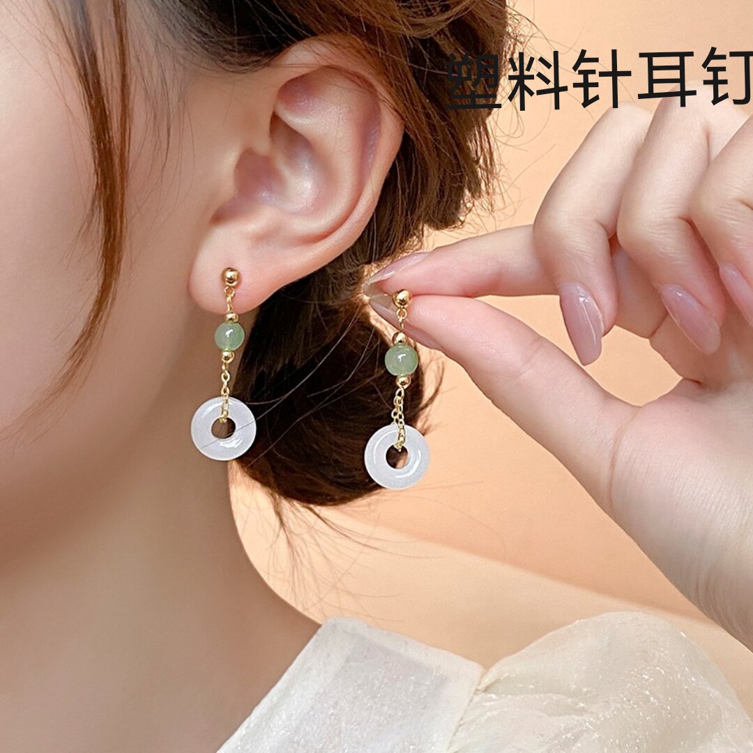 塑料针养耳洞流苏耳环女小众设计感高级耳坠新款爆款新中式耳饰品