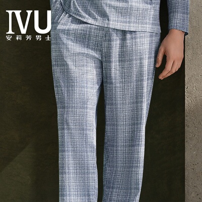安莉芳旗下IVU专柜新品夏季薄款棉麻睡裤男士家居服裤子UL00248