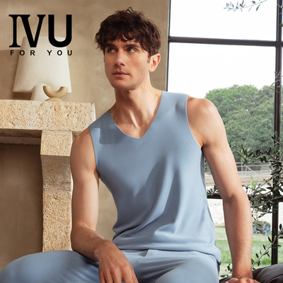 秋衣安莉芳保暖男v领修身无袖