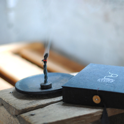 STUPA上帝之泥香插香盘礼盒 尼泊尔巴德岗黑泥陶手工制作古朴粗陶