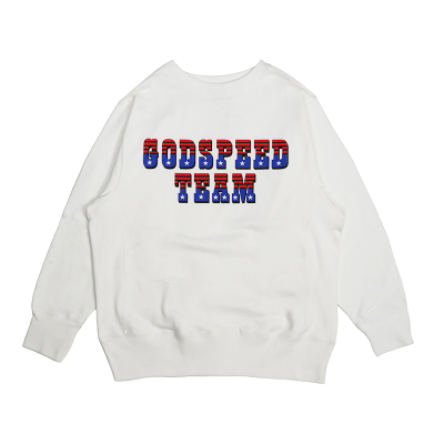 Duff Duff 白色胸前双色印花字母圆领套头卫衣CREW SWEATSHIRT