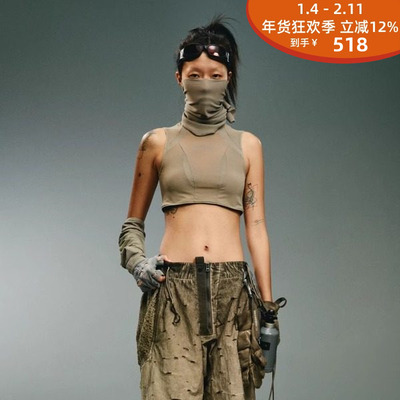 短款修身HAMCUS复古背心吊带无袖